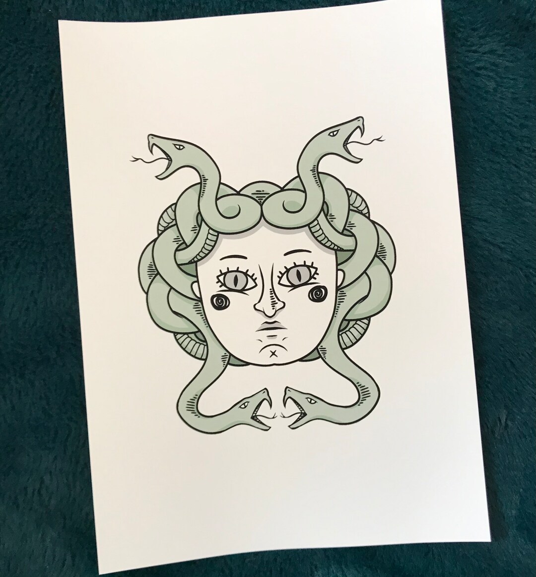 Medusa A5 Greek Myth Print - Etsy
