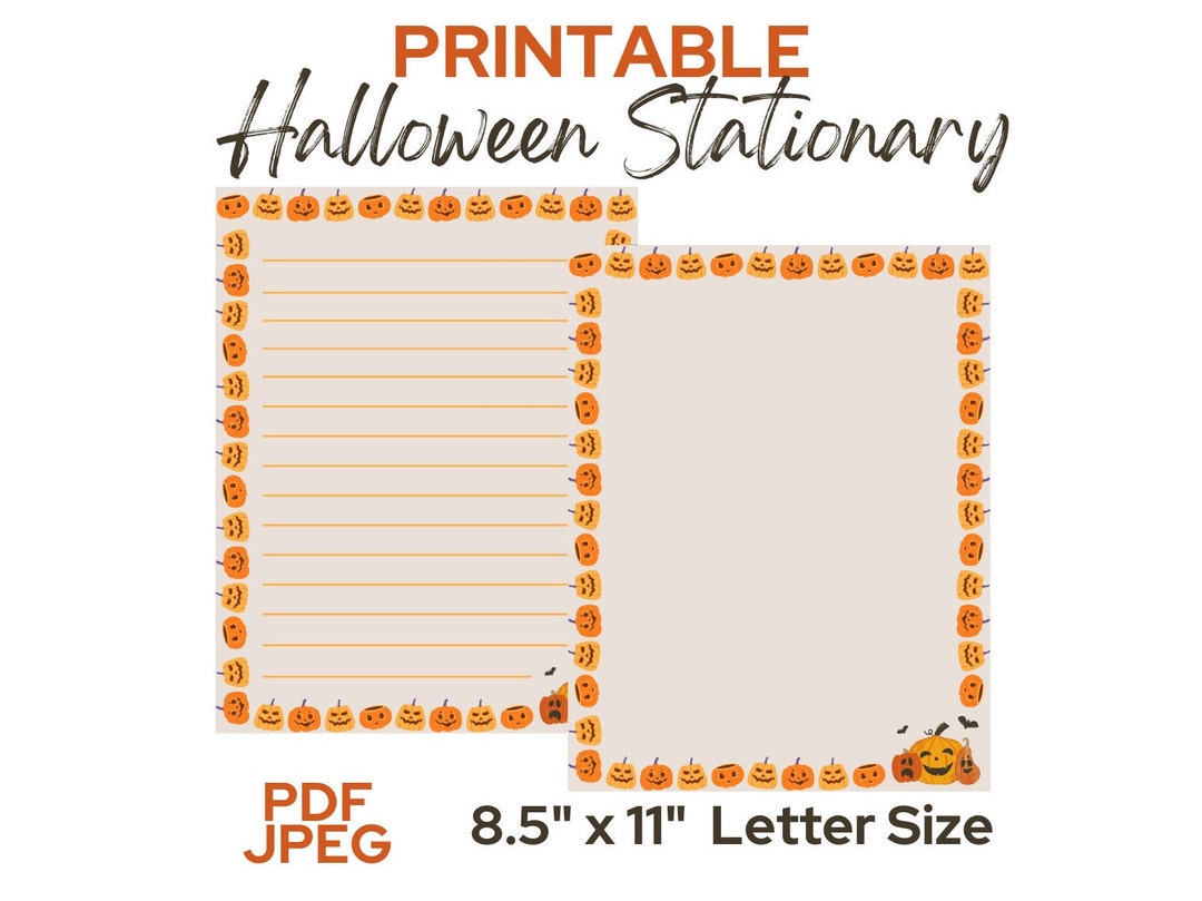 Halloween Pumpkin Cute Spooky Printable Stationary - Etsy