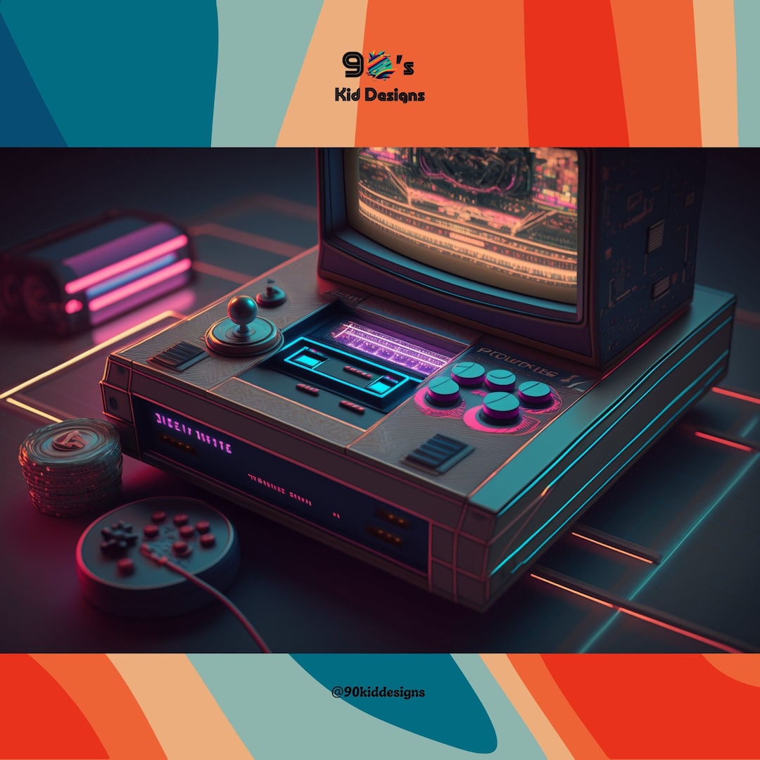 80s Games Retro Digital Art Print, Creative Video Game Art, Game Room ...