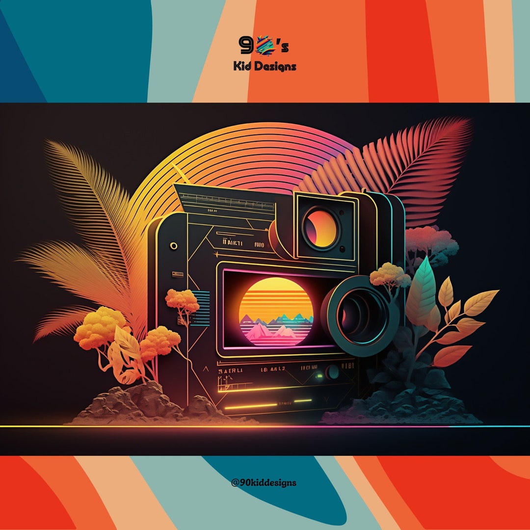 80s Creative Retro Design Digital Art - Transparent Background, Ready ...