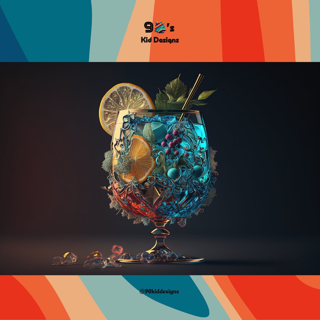 Spirited Mixology Digital Art, Creative Cocktail Retro Design ...