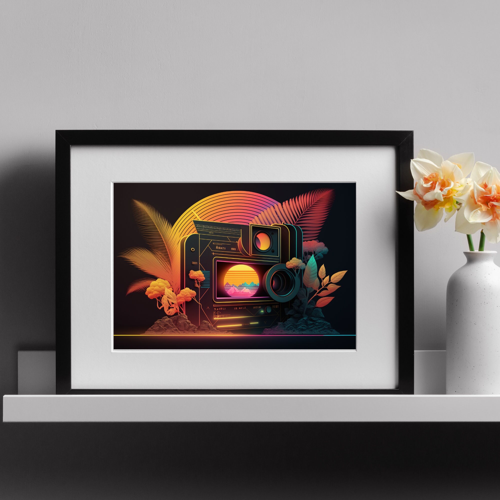 80s Creative Retro Design Digital Art - Transparent Background, Ready ...