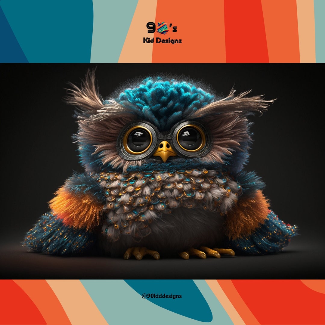 Retro Furby Owl Digital Art Print, Printable Art JPG PNG SVG ...
