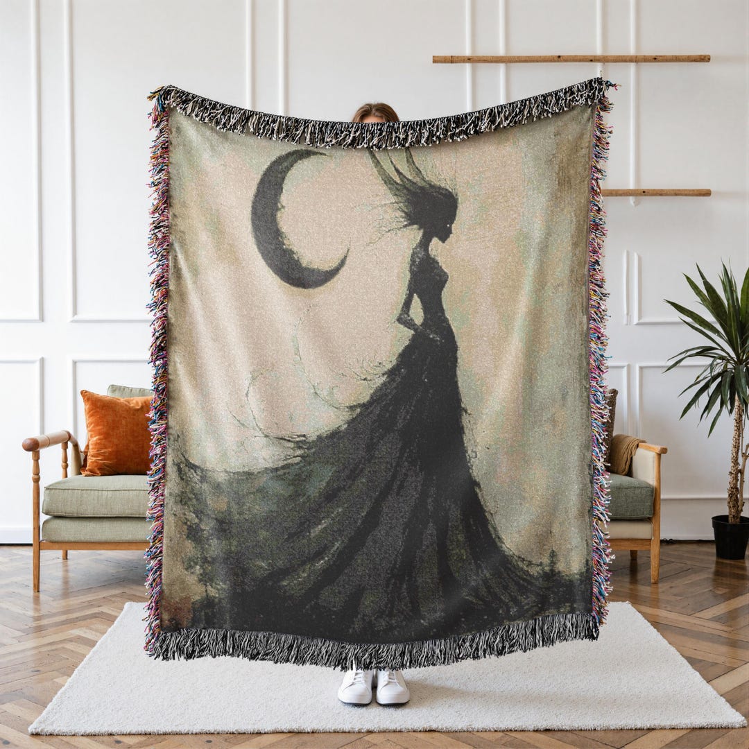 Gothic Witch Woven Blanket - Witchy Goth Wall Hanging Tapestry - Occult ...