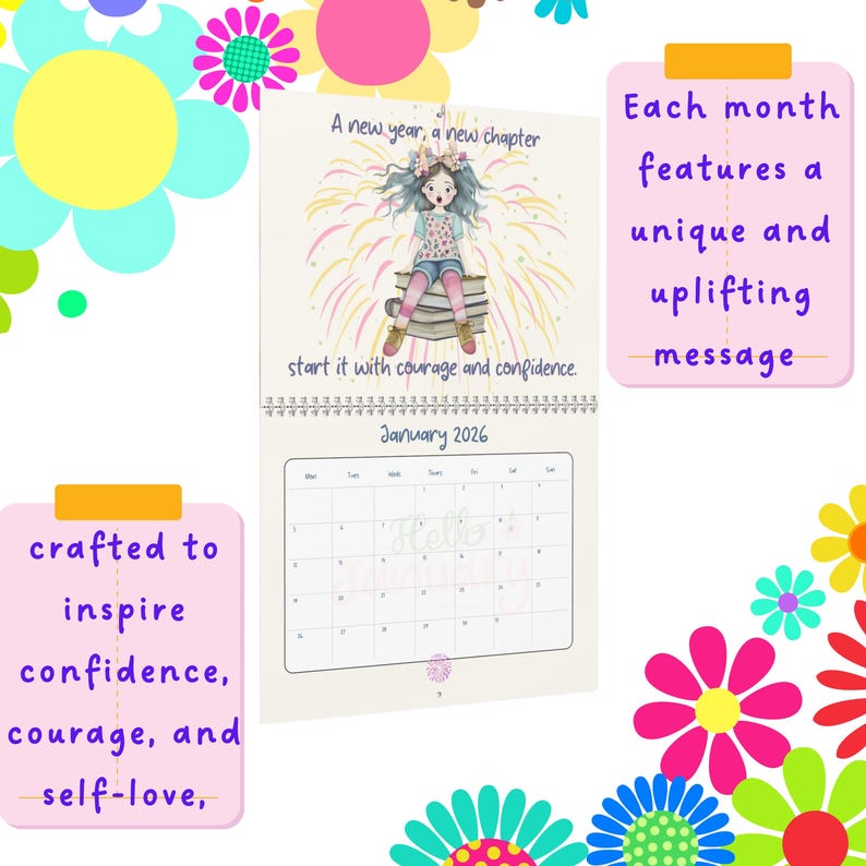 Personalized 2026 Empowerment Calendar for Girls: Custom Name Gift - Etsy