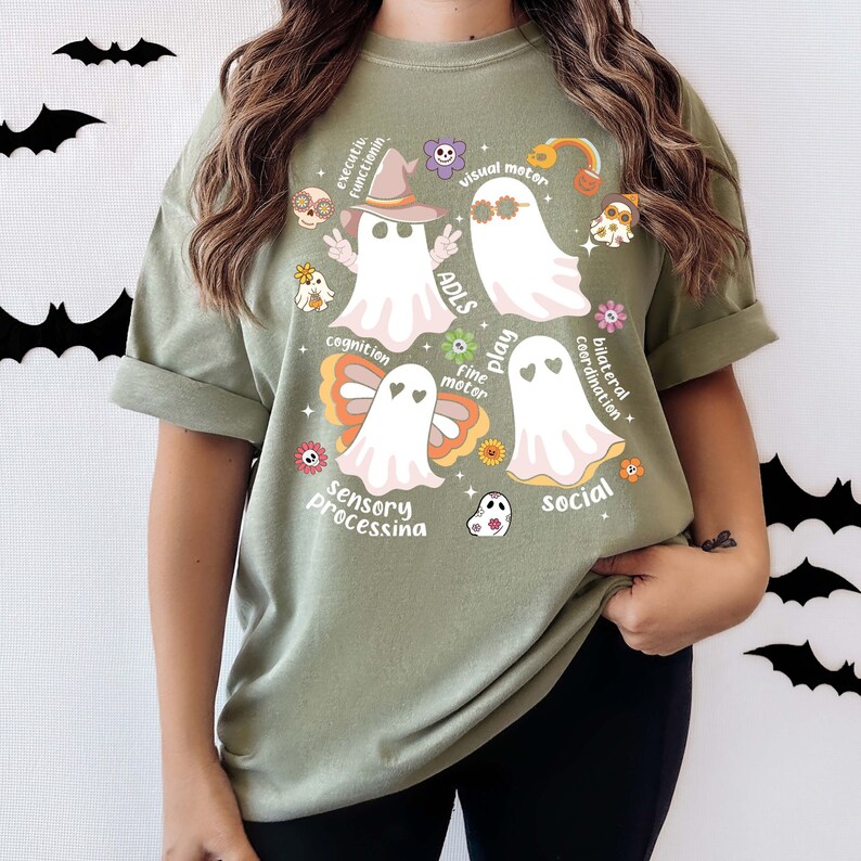 Cute Retro Occupational Therapy Halloween Shirt - Groovy Ghost Hippie ...