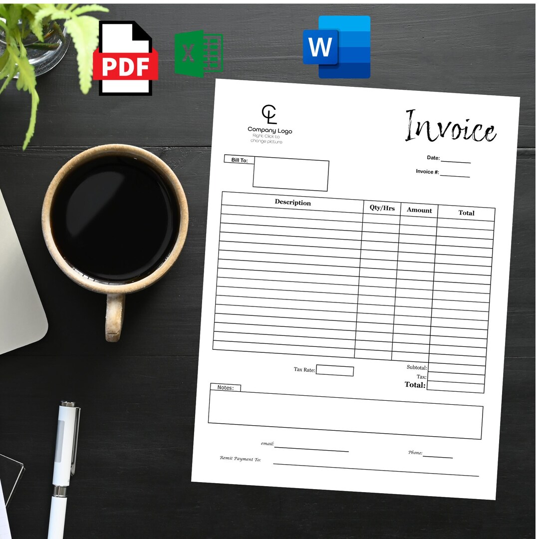Invoice Template Excel | Invoice Template PDF | Invoice Template MS ...