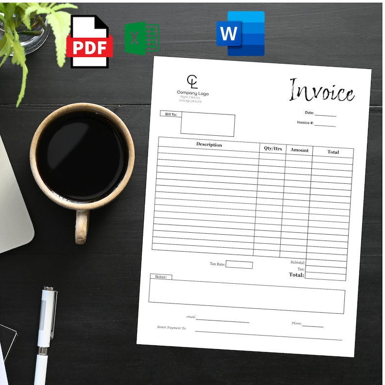 Invoice Template Excel | Invoice Template PDF | Invoice Template MS ...
