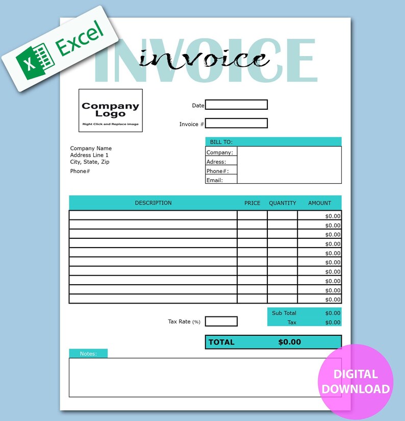 Small Business Invoice Template | Business Template for Excel | Simple ...