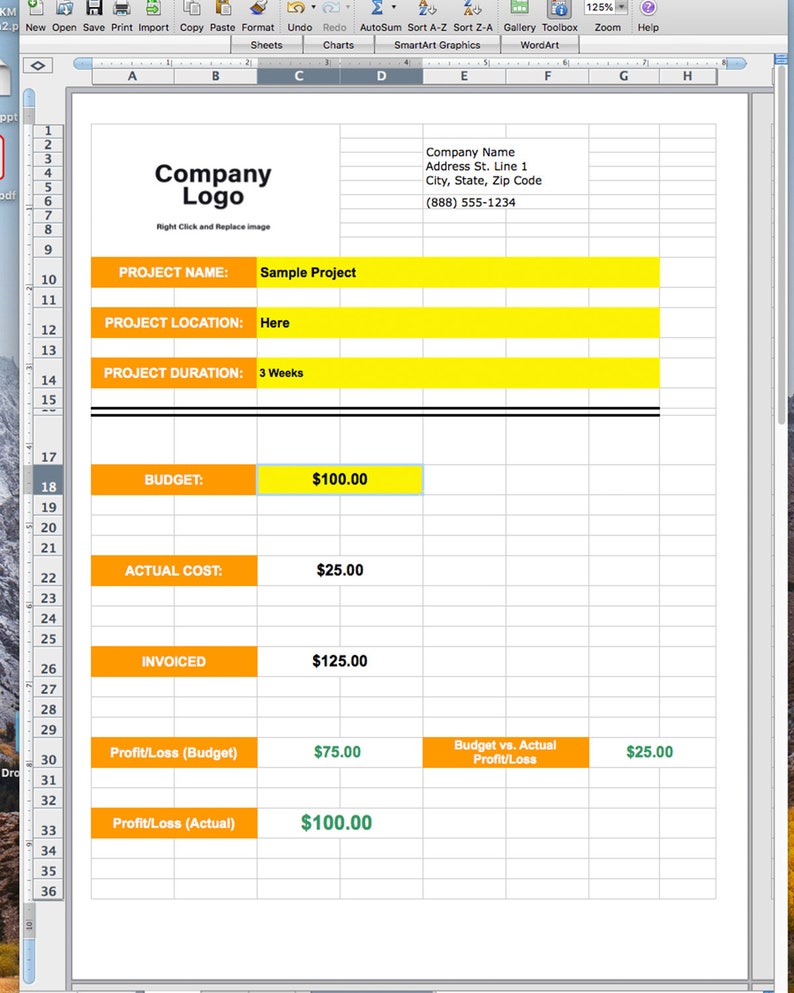 Excel Profit Loss Sheet | Simple Excel Project Tracker | Profit Loss ...