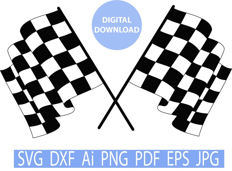 Checkered Flags DIGITAL DOWNLOAD, Svg, Dxf, Ai, Png, Jpg, Eps, Dual ...