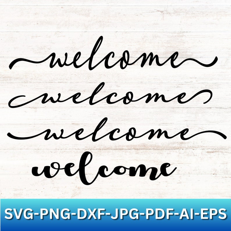 Welcome Script Clip Art - DIGITAL DOWNLOAD | Welcome Font | 4 Welcome ...