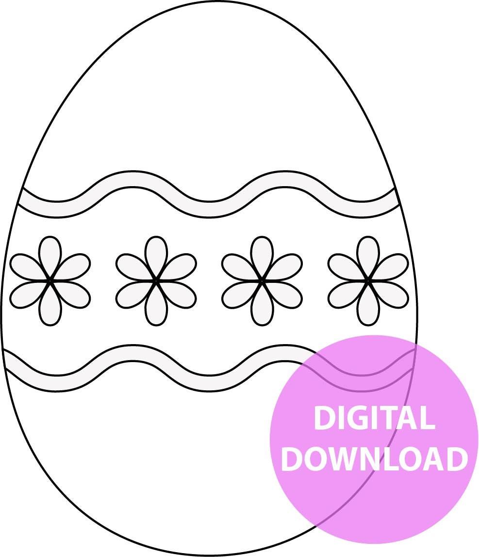 Decorated Easter Egg Clip Art Color SVG | Decorated Easter Egg ...