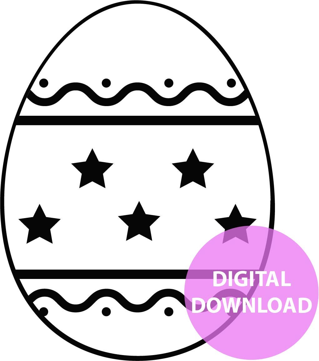 Decorated Easter Egg Clip Art Color SVG | Decorated Easter Egg ...