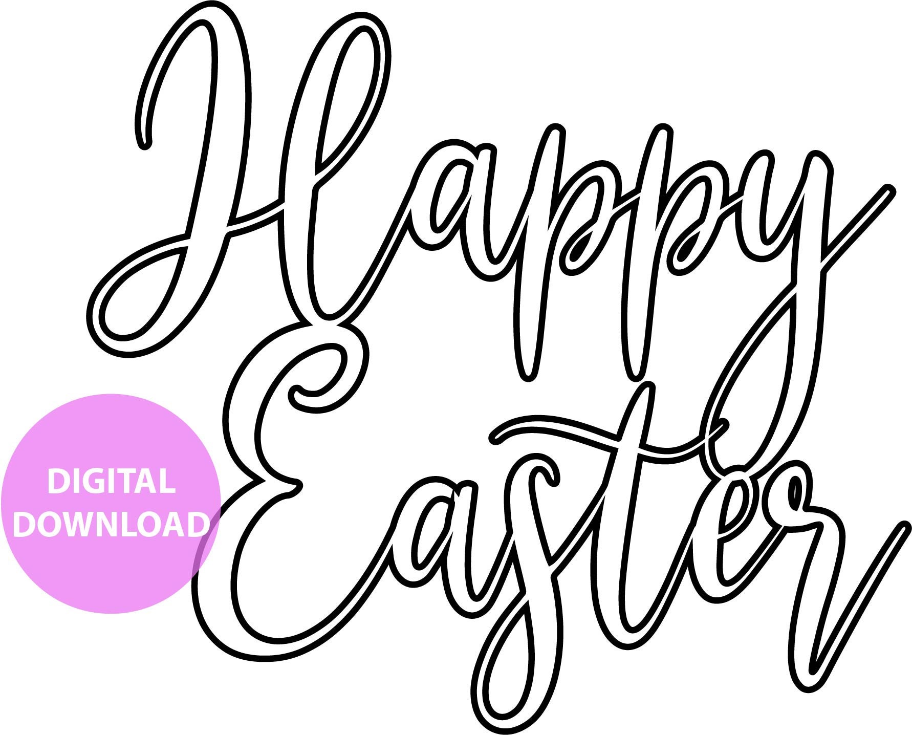 Happy Easter Silhouette for Printable Clip Art or Cut File in Multiple ...