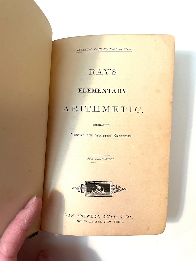 Rare Vintage Hardcover Rays New Elementary Arithmetic Book- 1879 - Etsy