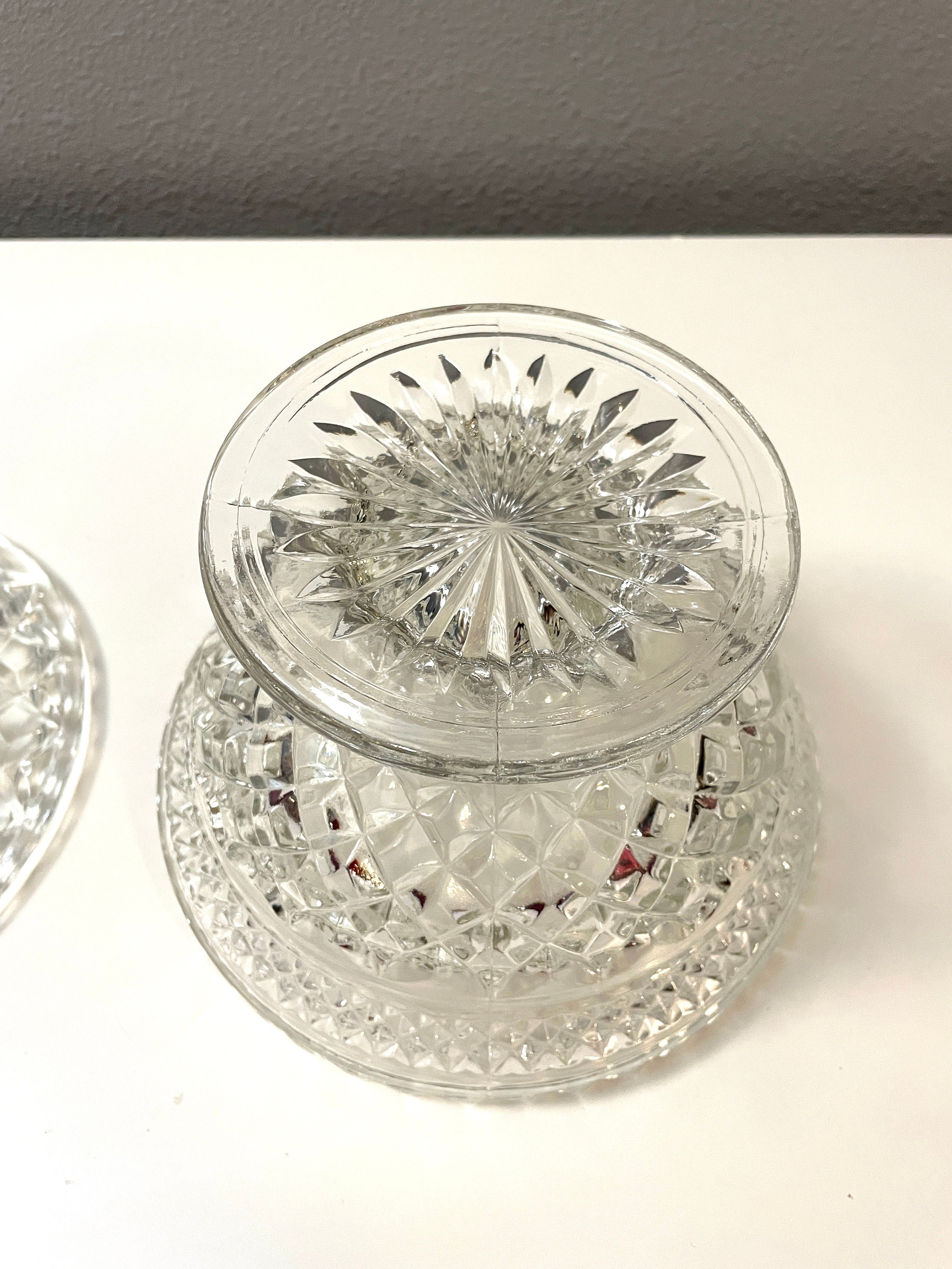 Vintage Cut Glass Candy Dish With Lid - Etsy