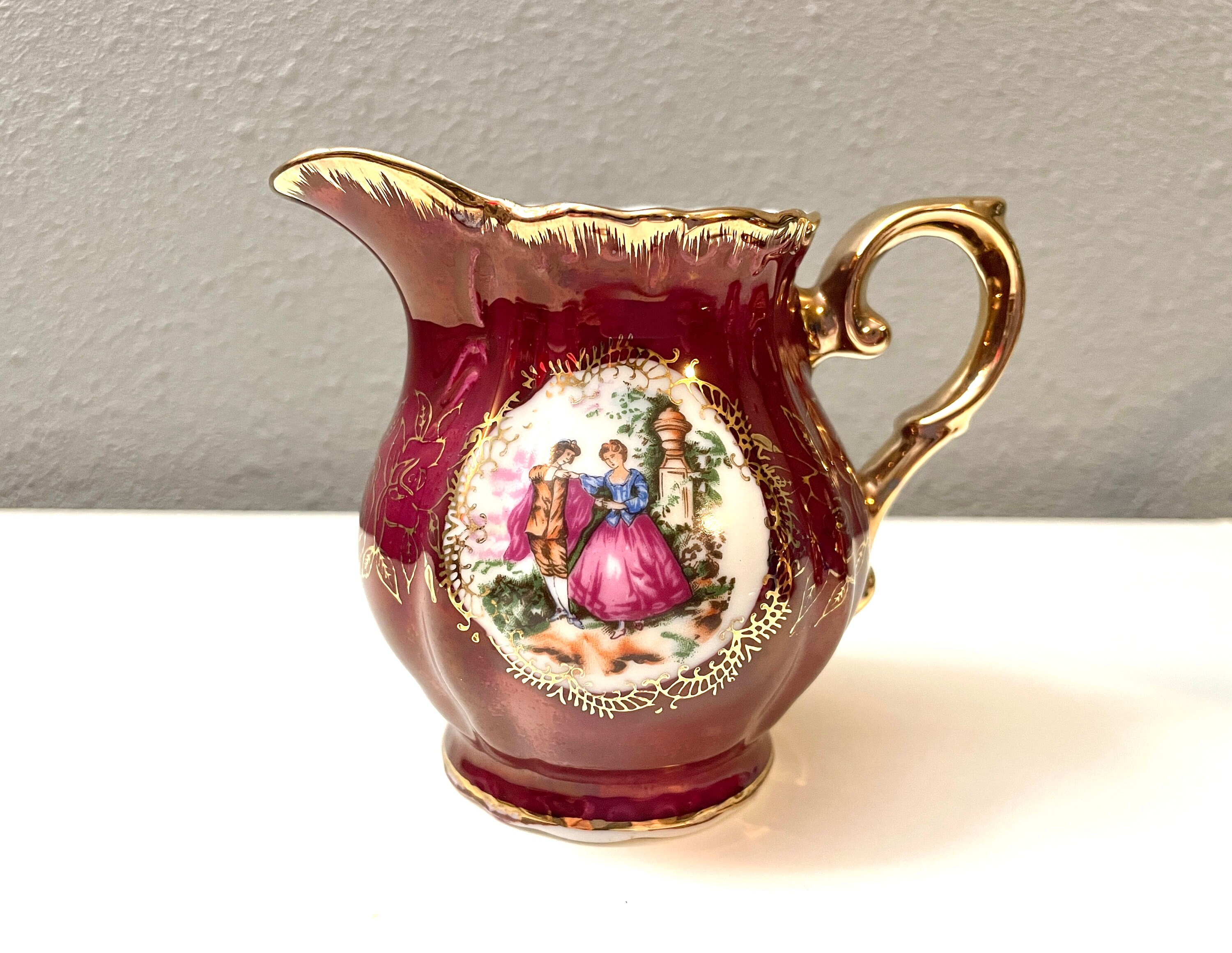 Vintage Victorian Style Tea Set With Cups, Saucers, Creamer, and ...