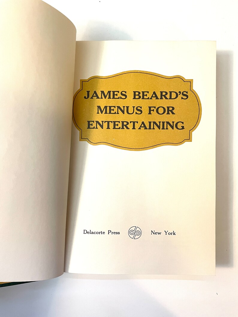 James Beard's Menus for Entertaining 1965 Hardcover Edition delacourte ...