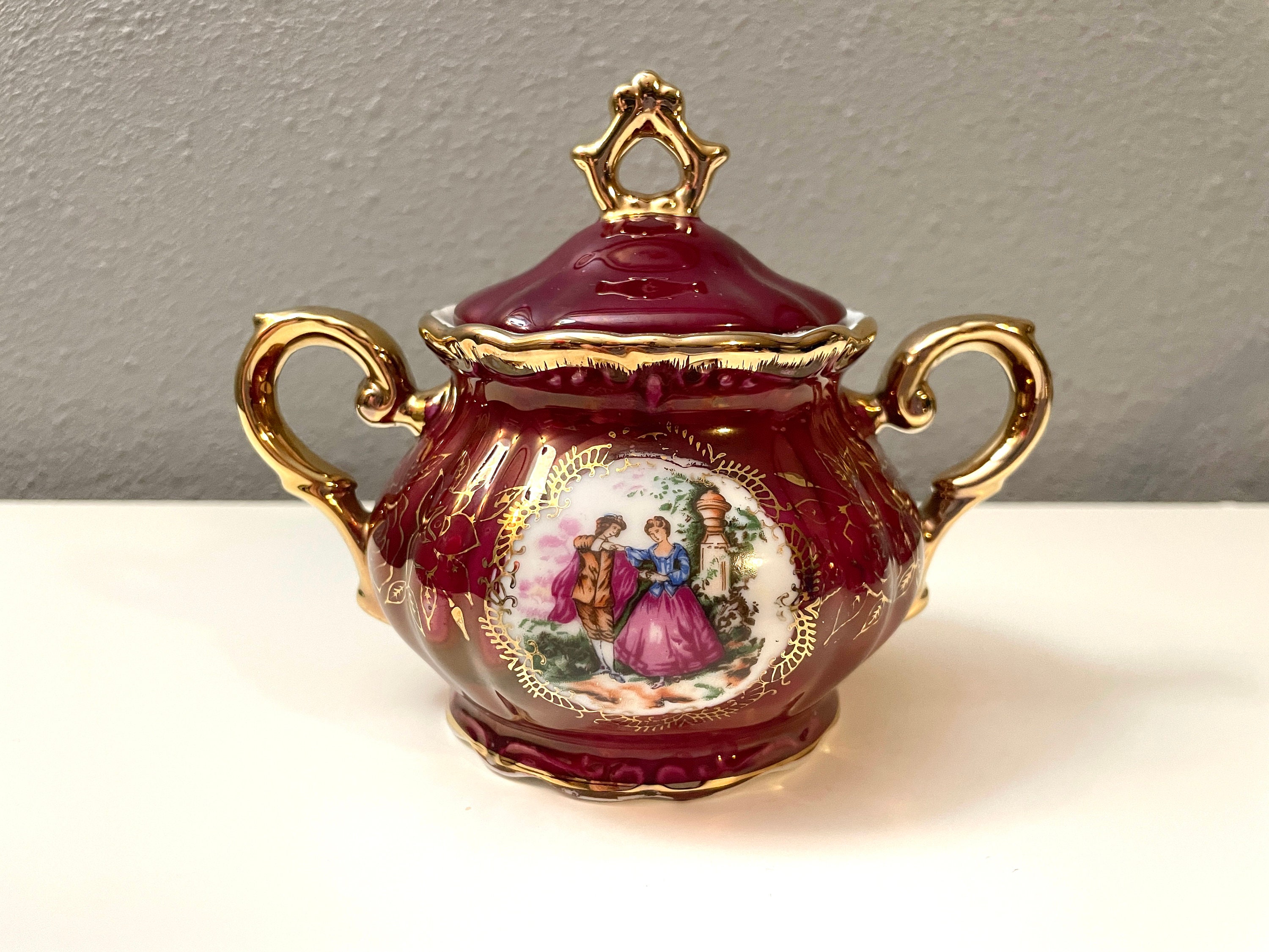 Vintage Victorian Style Tea Set With Cups, Saucers, Creamer, and ...