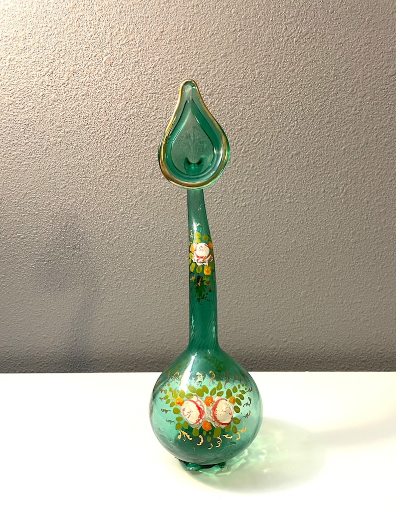 Vintage Green Swan Neck Saddle Flask/rosewater Sprinkler - Etsy