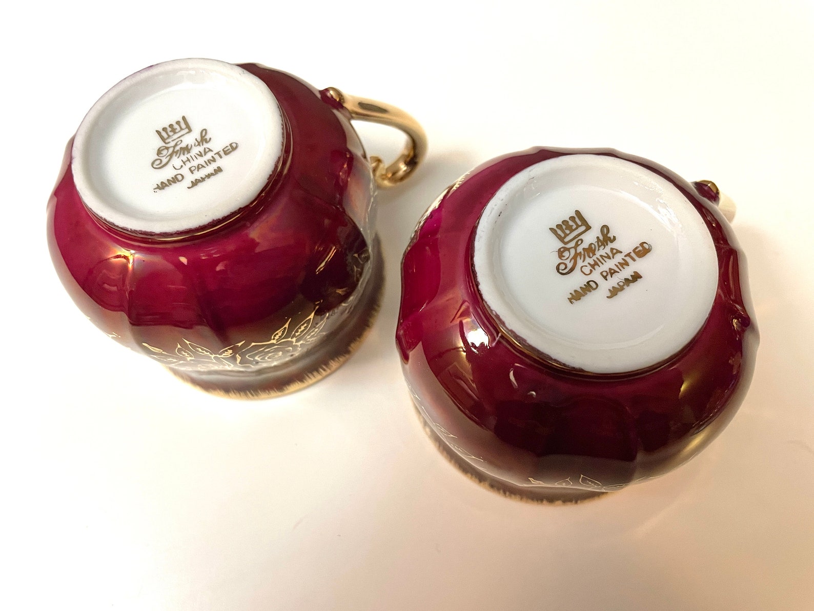 Vintage Victorian Style Tea Set With Cups, Saucers, Creamer, and ...