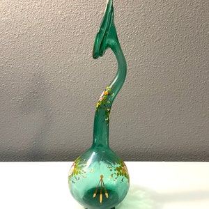 Vintage Green Swan Neck Saddle Flask/rosewater Sprinkler - Etsy