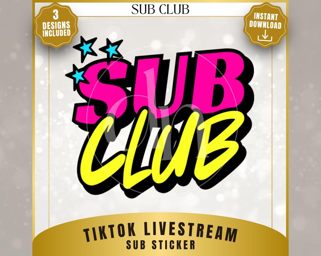 Tiktok Sub Sticker, SUB CLUB Emote, Transparent PNG, 3D Subscriber ...