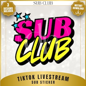 Tiktok Sub Sticker, SUB CLUB Emote, Transparent PNG, 3D Subscriber ...
