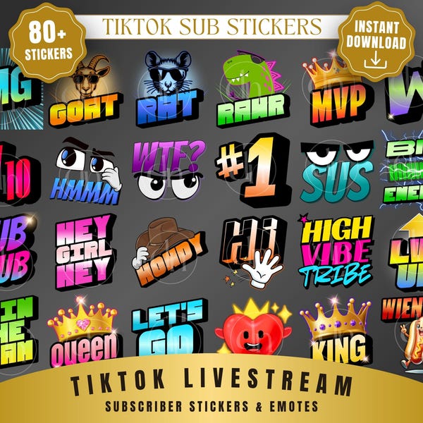 Tiktok Subscriber Stickers - Etsy