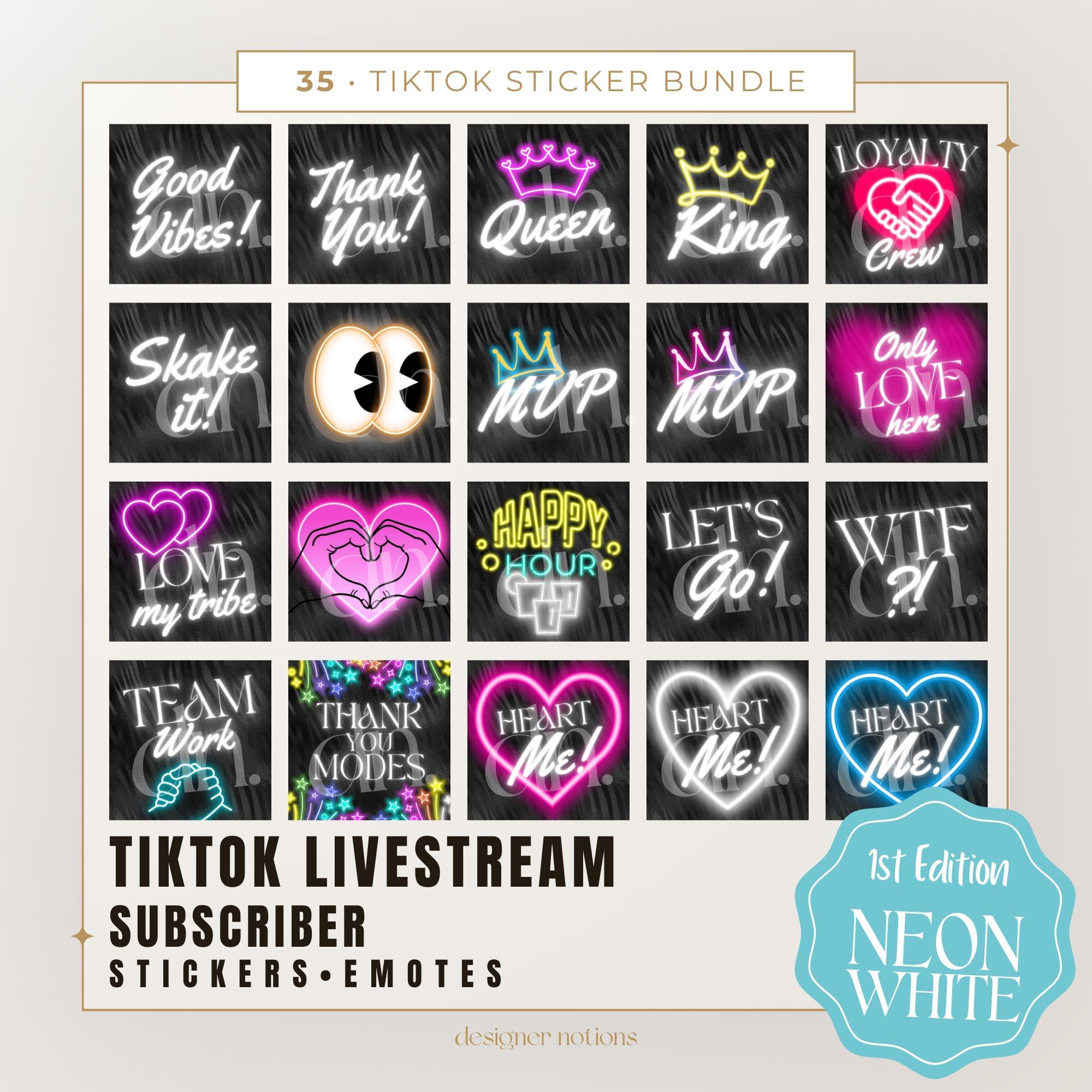 Tik Tok Sub Stickers, Tiktok Live Emote, Stickers for Tiktok LIVE ...