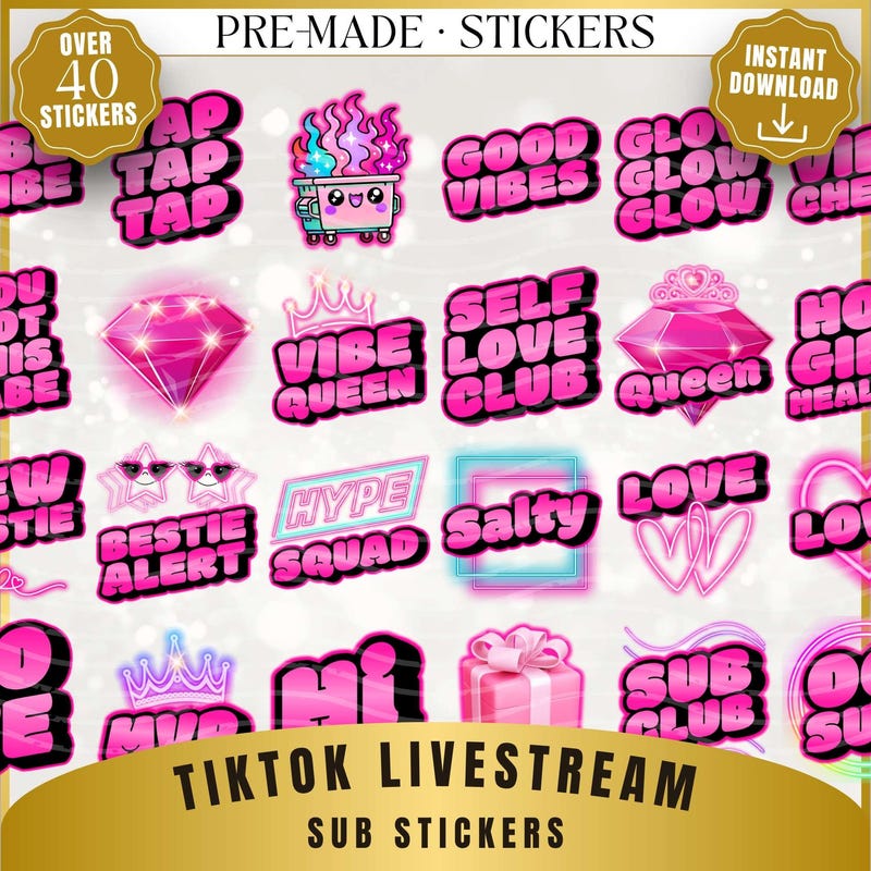 Tiktok Subscriber Stickers - Etsy