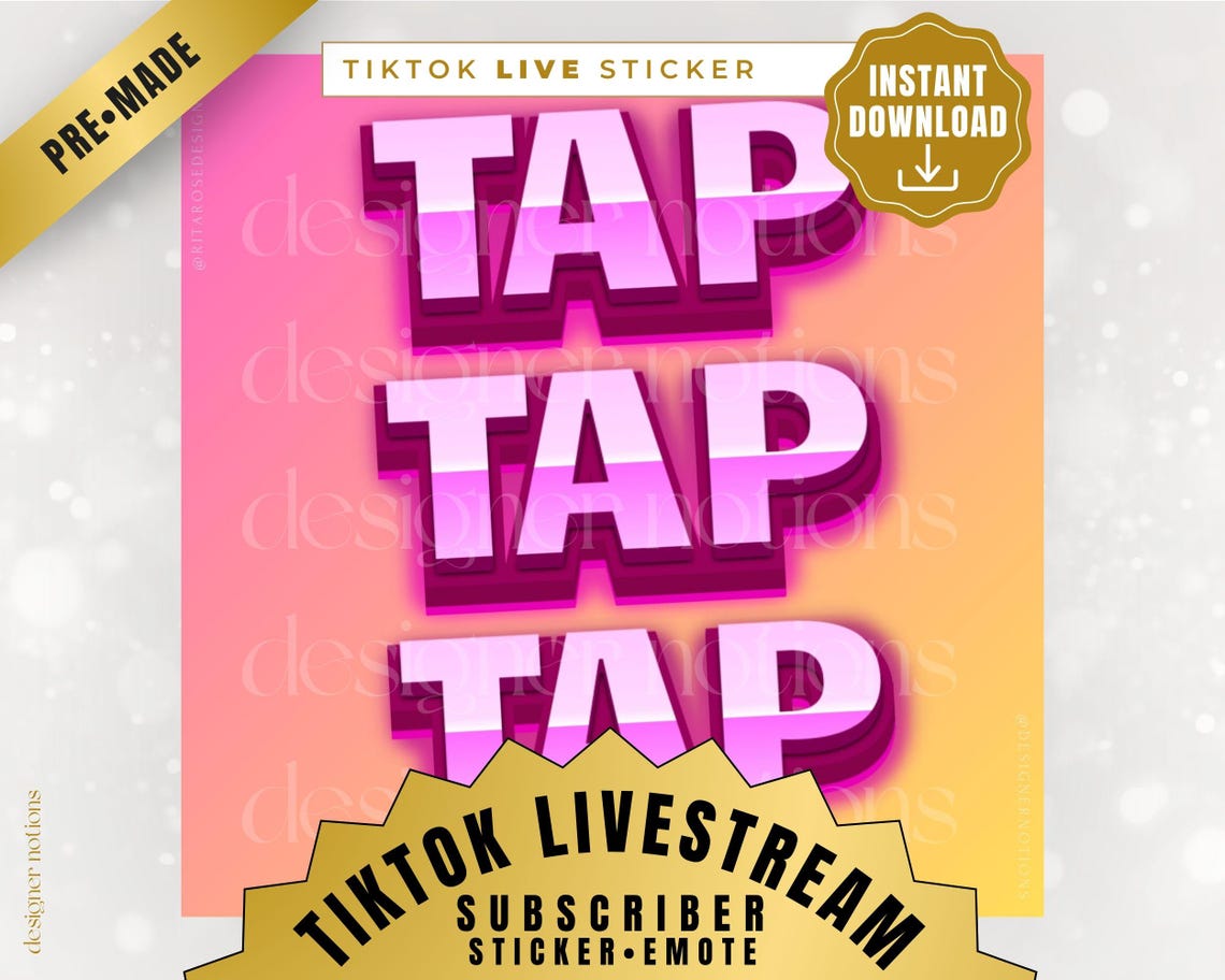 Tik Tok Sub Sticker, Tap Tap Tap Emote, 3D Subscriber Sticker, Tiktok ...