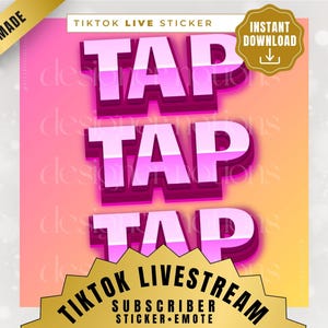 Tik Tok Sub Sticker, Tap Tap Tap Emote, 3D Subscriber Sticker, Tiktok ...