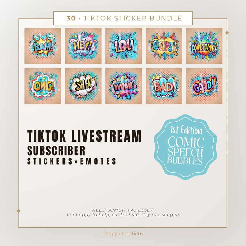 Tik Tok Sub Stickers, Tiktok Live Emotes, Digital Stickers for ...