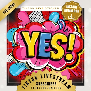 Tiktok Subscriber Stickers, Tik Tok Sub Stickers, Livestream Stickers ...