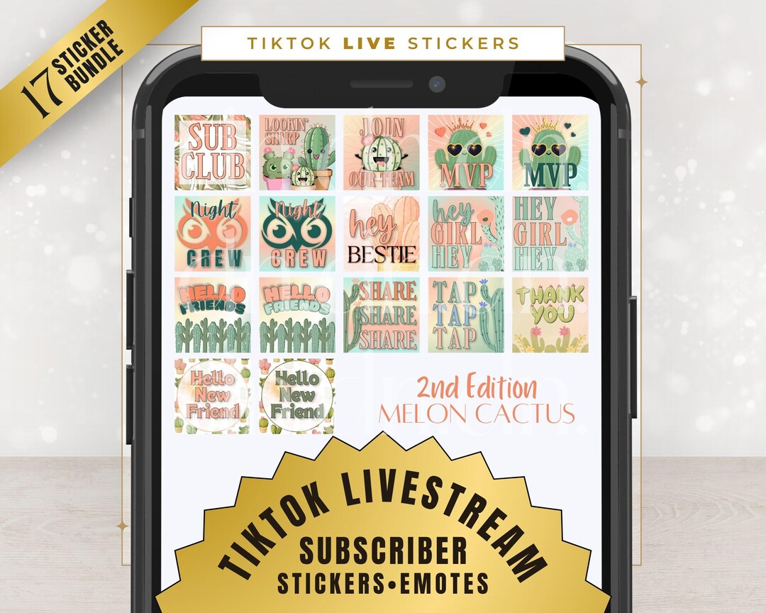Tiktok LIVE Subscriber Stickers, Tiktok Livestream Emotes, Tiktok LIVE ...
