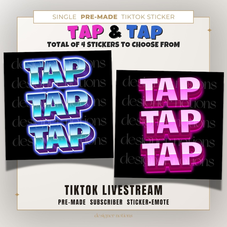 Tik Tok Sub Sticker, Tap Tap Tap Emote, 3D Subscriber Sticker, Tiktok ...