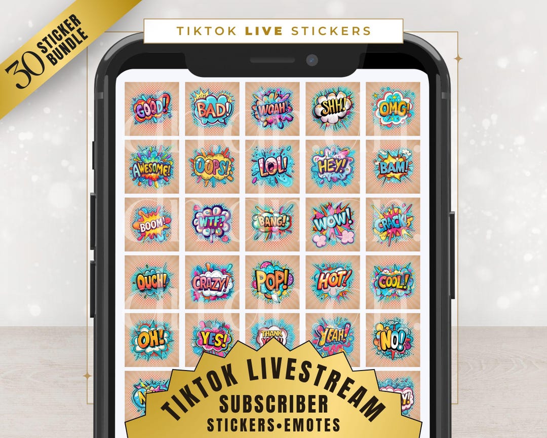 Tik Tok Sub Stickers, Tiktok Live Emotes, Digital Stickers for ...