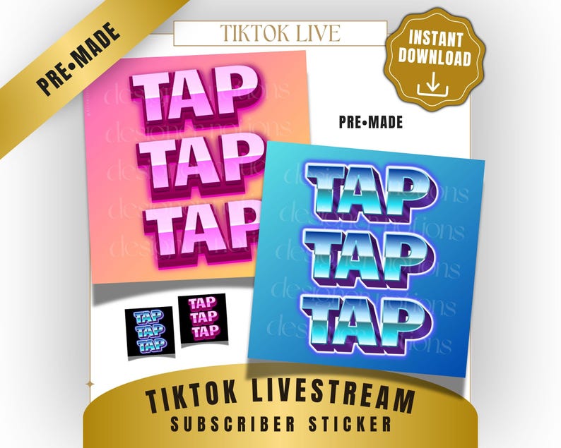 Tik Tok Sub Sticker, Tap Tap Tap Emote, 3D Subscriber Sticker, Tiktok ...