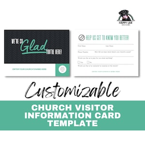 Church Visitor Information Card, 5'x7' Printable - Etsy