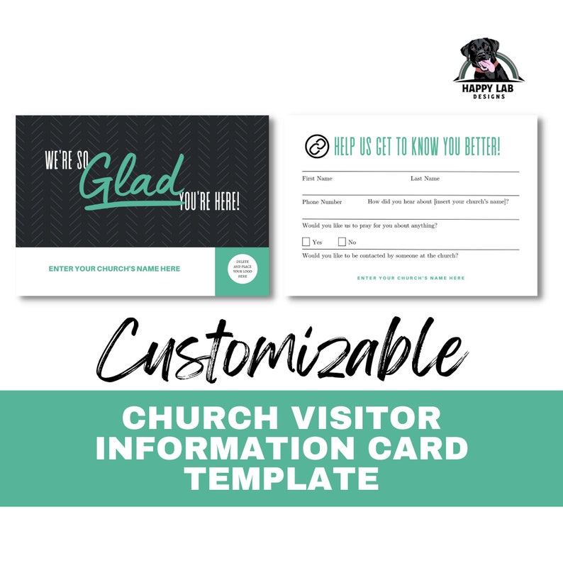 Church Visitor Information Card, 5'x7' Printable - Etsy