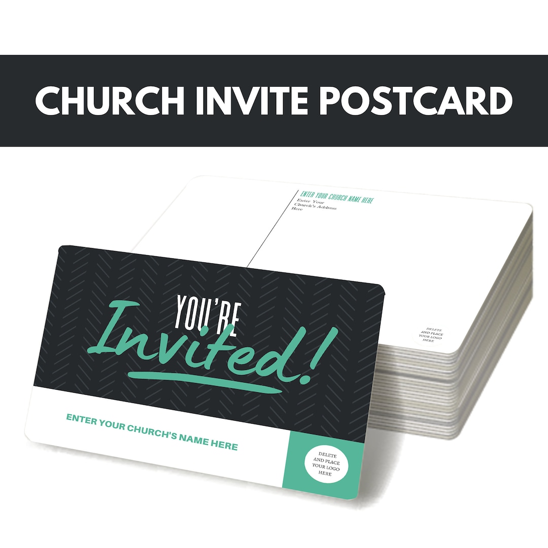 Customizable Church Visitor Postcard Template, Fully Editable, 5x7 ...