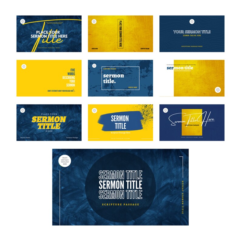 10 Sermon Slide Templates, Fully Customizable, 1920x1080 Pixels - Etsy