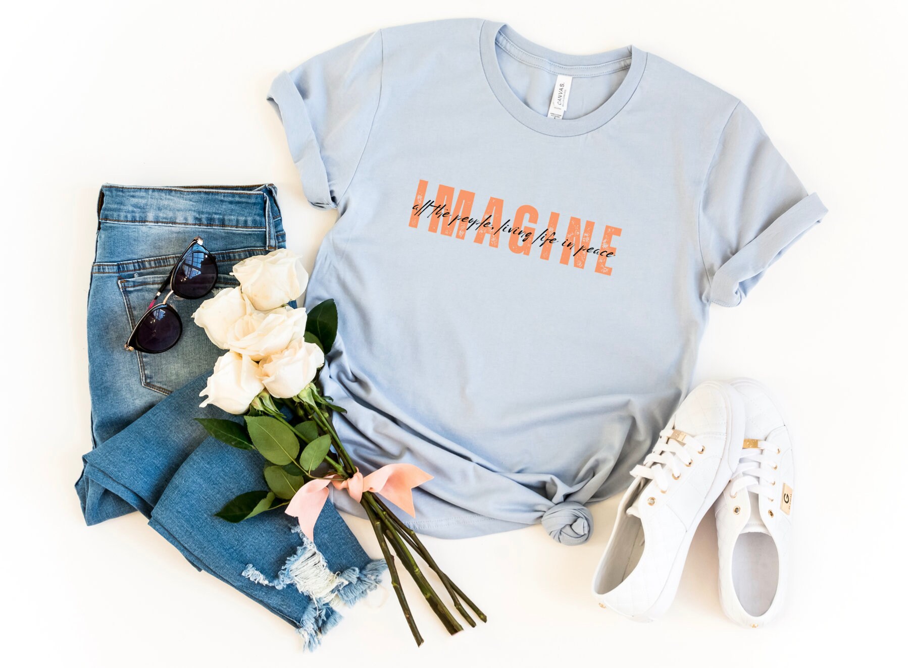 Imagine John Lennon Peace John Lennon T-shirt Imagine - Etsy