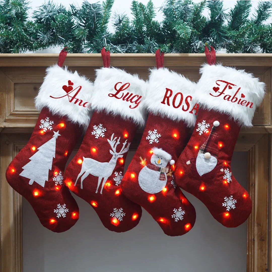 LED Stocking Matching PERSONALIZED With Name Christmas - Etsy
