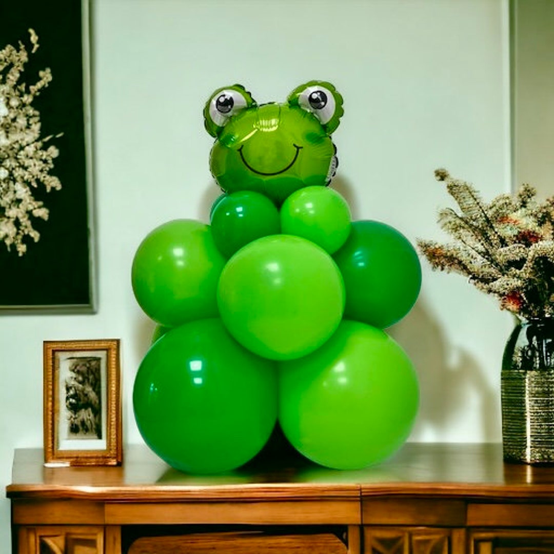 Frog Themed Balloon Centerpiece, Frog Balloon Decorations, Animal ...