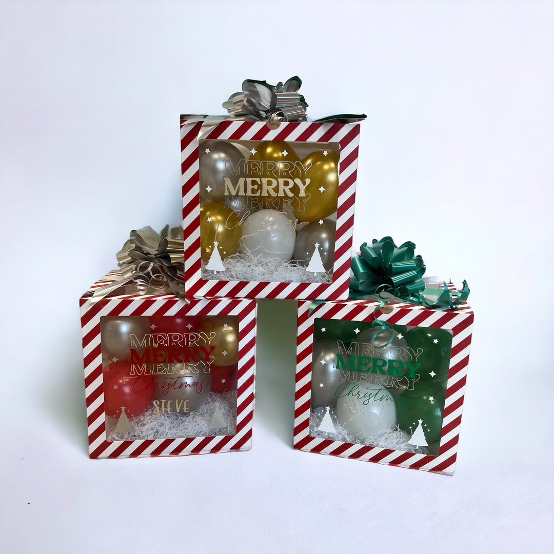 Personalised Christmas Money Balloon Box Kit, Surprise Balloon Box, DIY ...