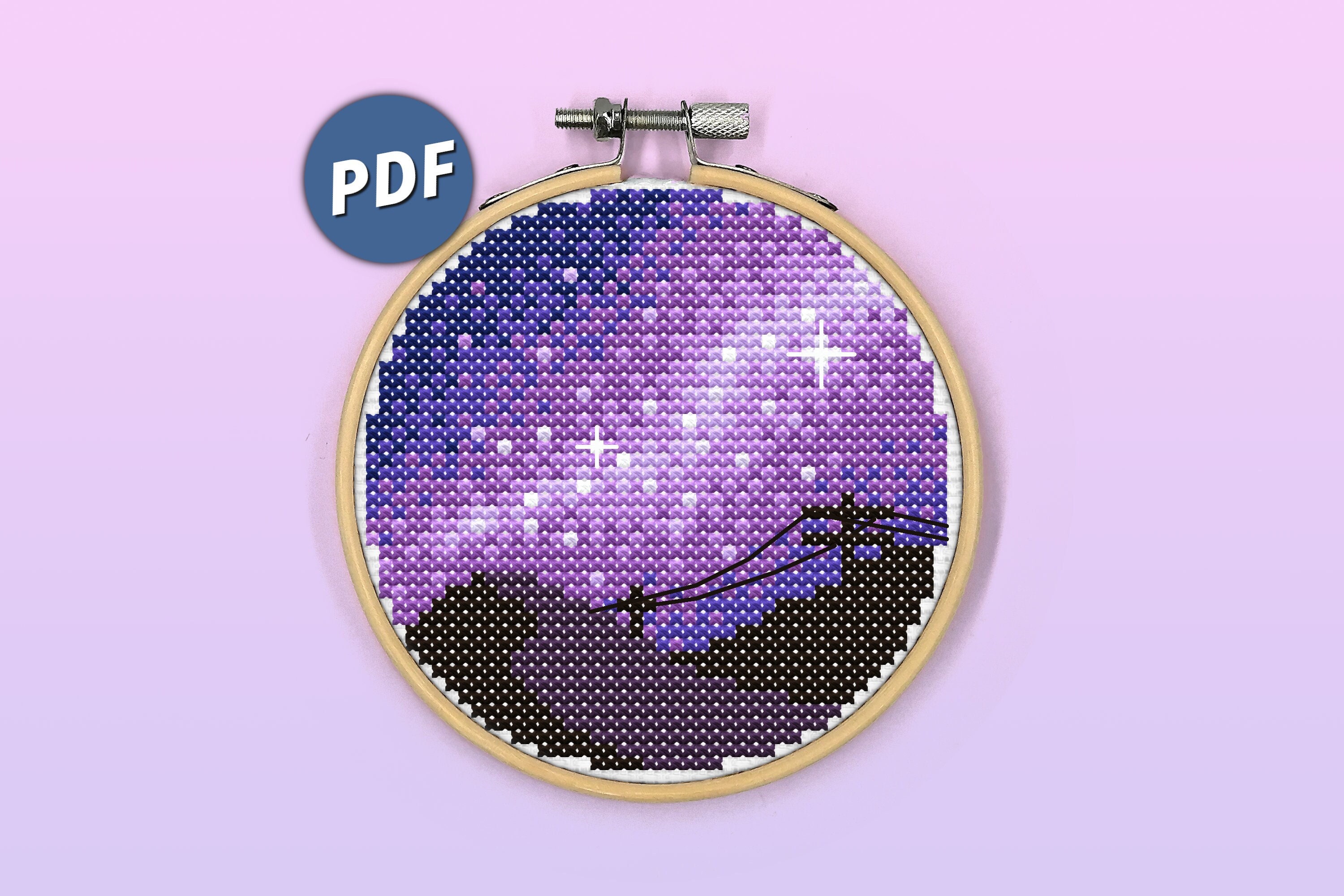 Galaxy Night Sky Cross Stitch Pattern, Star Cross Stitch Pattern, Space ...