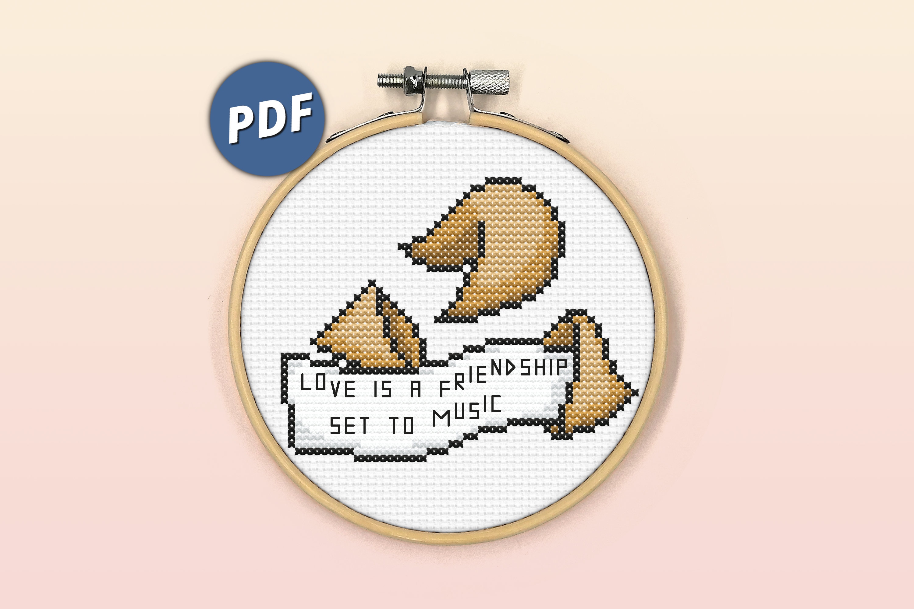 Fortune Cookie Cross Stitch Pattern, Modern Food Design, Customisable ...